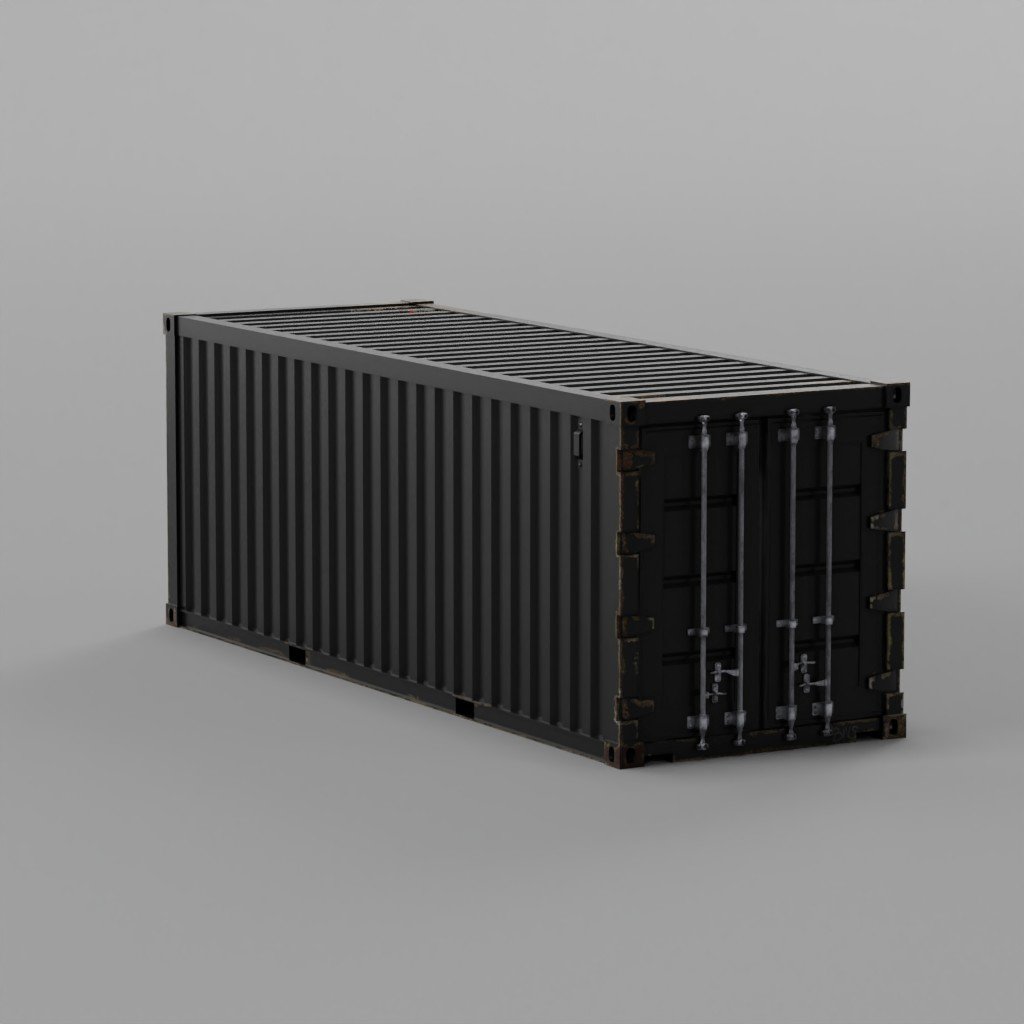 Black Container | 3D Industrial container models | BlenderKit
