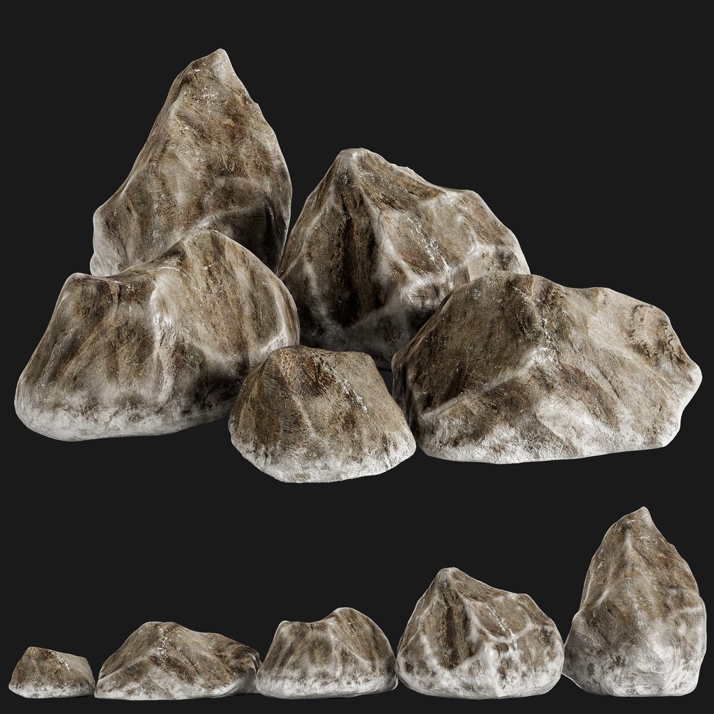 Game-Ready Weathered Rock Pack | Nature models | BlenderKit