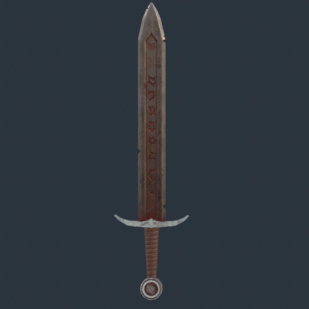 Engraved Medieval Sword Weathered steel | Historical Weapons models ...