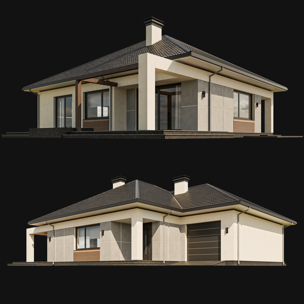 Single-Story House | Private Buildings models | BlenderKit