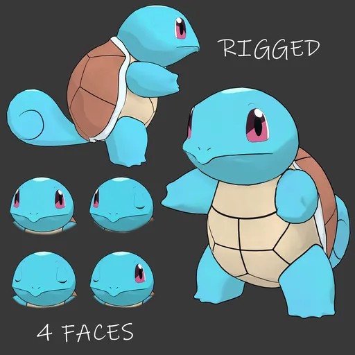 Squirtle | FREE Monsters & Creatures models | BlenderKit