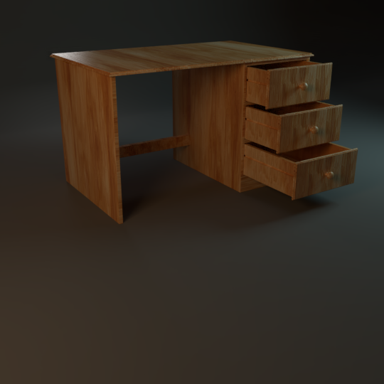 Wooden desk | 3D Desk models | BlenderKit