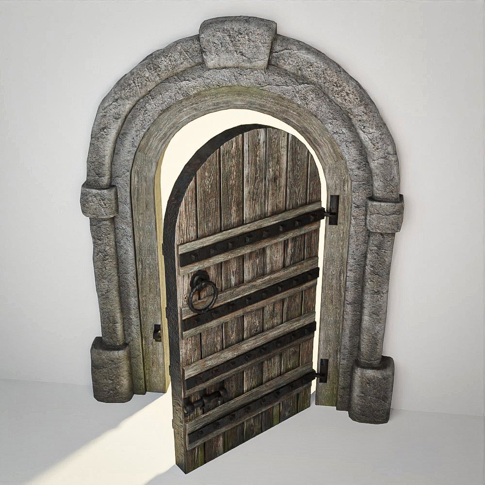 Medieval Norman Door 14 | Doors models | BlenderKit