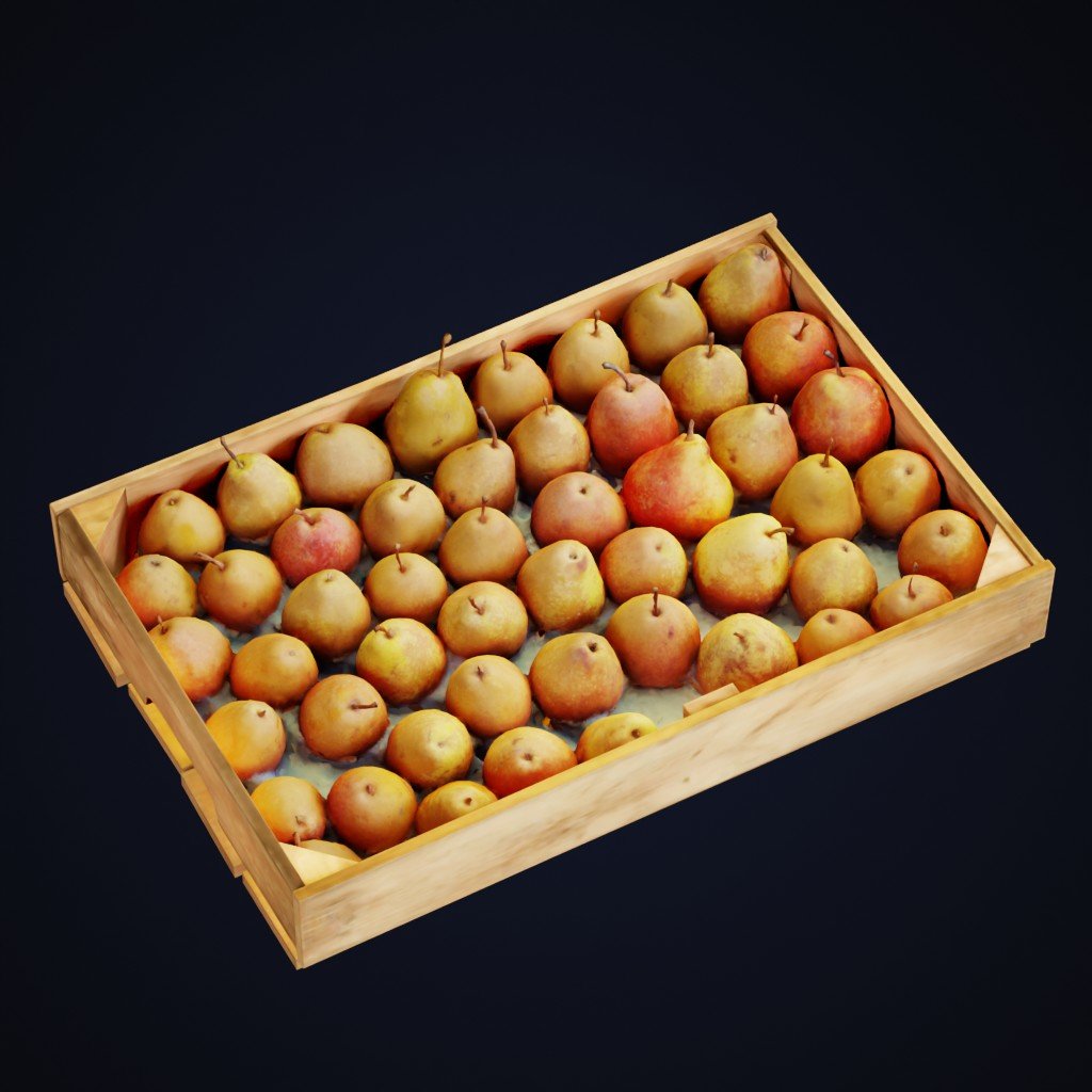 Box of pears photoscanned 4k | FREE Fruit & Vegetables models | BlenderKit
