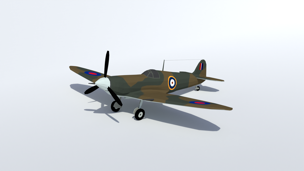 Low Poly Supermarine Spitfire MKII | Historical Planes 3D Models models ...