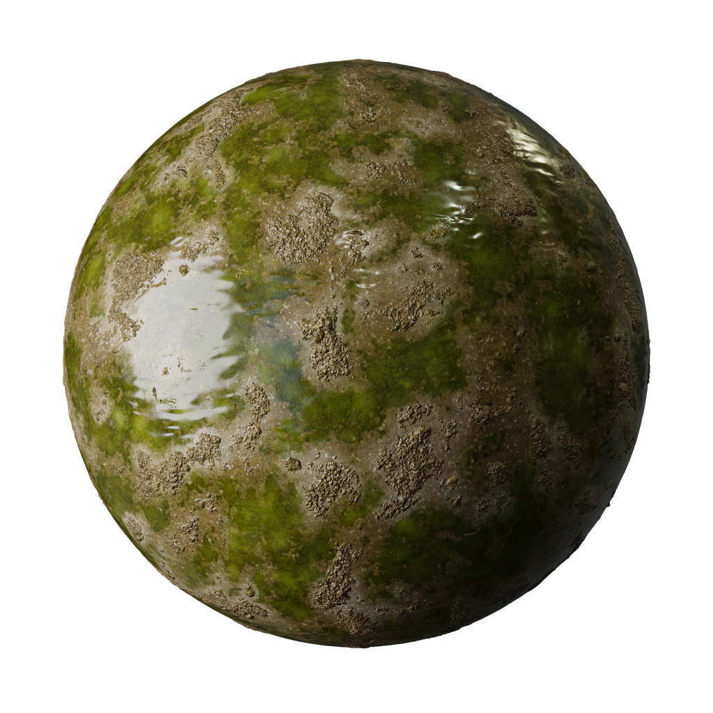 Muddy ground with underwater moss | FREE ground materials | BlenderKit