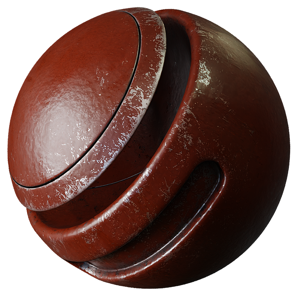 Edge Wear Dull Red | FREE metal materials | BlenderKit