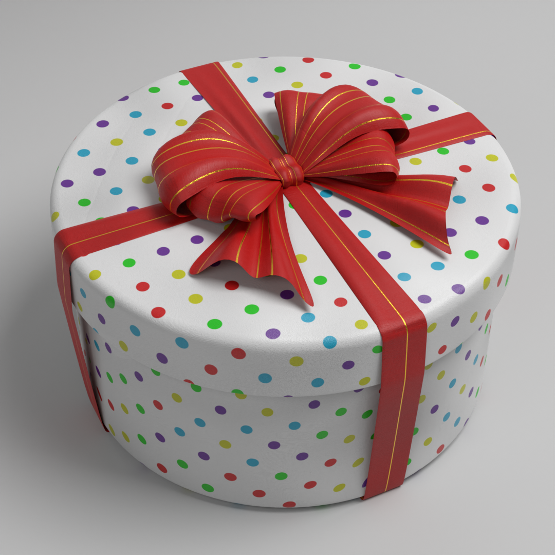 Gift Box Present Christmas Polka Dots | Holiday Decorations models ...