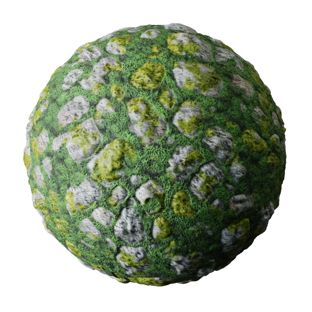 Rock with Moss | FREE stone materials | BlenderKit