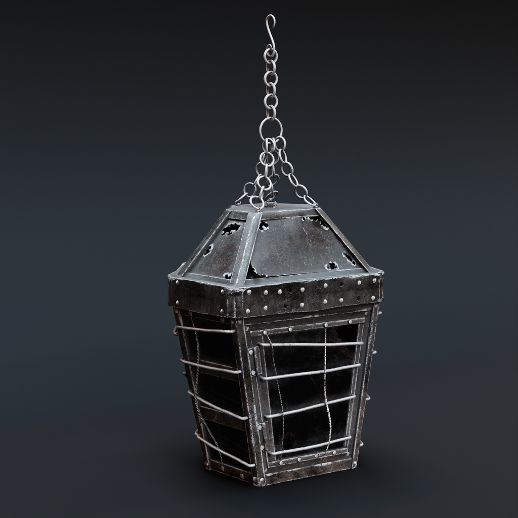 Medieval Steel Lantern with Chains | Historical Weapons models | BlenderKit