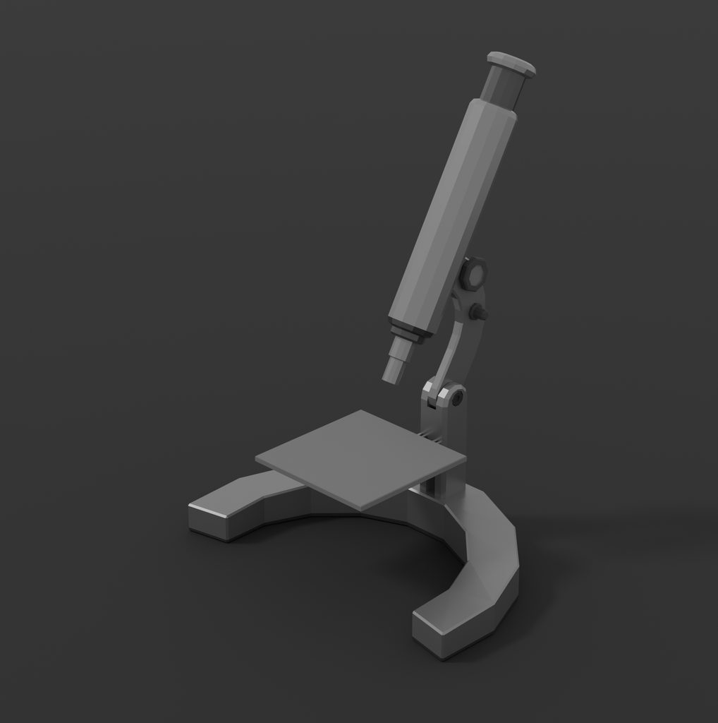 Low Poly Microscope | Lab Equipment models | Blendkit