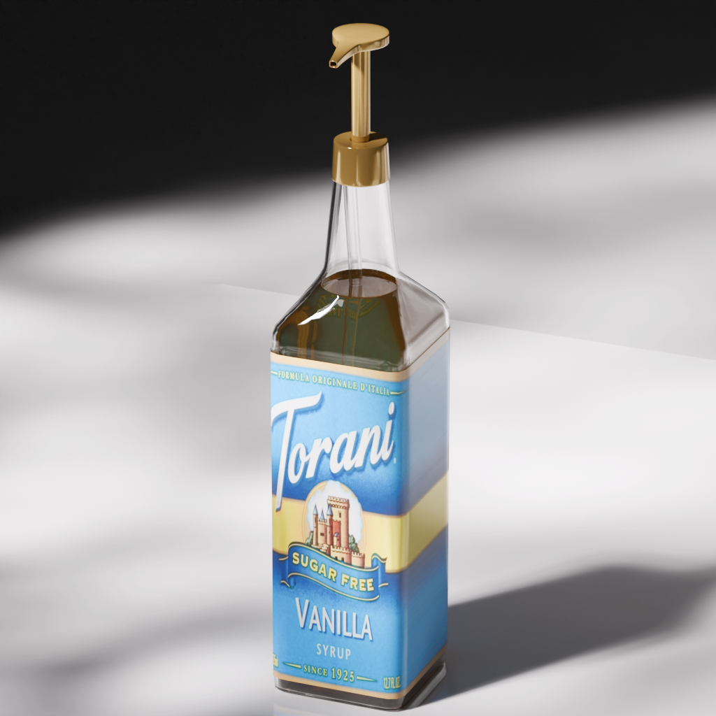 Torani Syrup Pump Bottle | Beverages models | BlenderKit