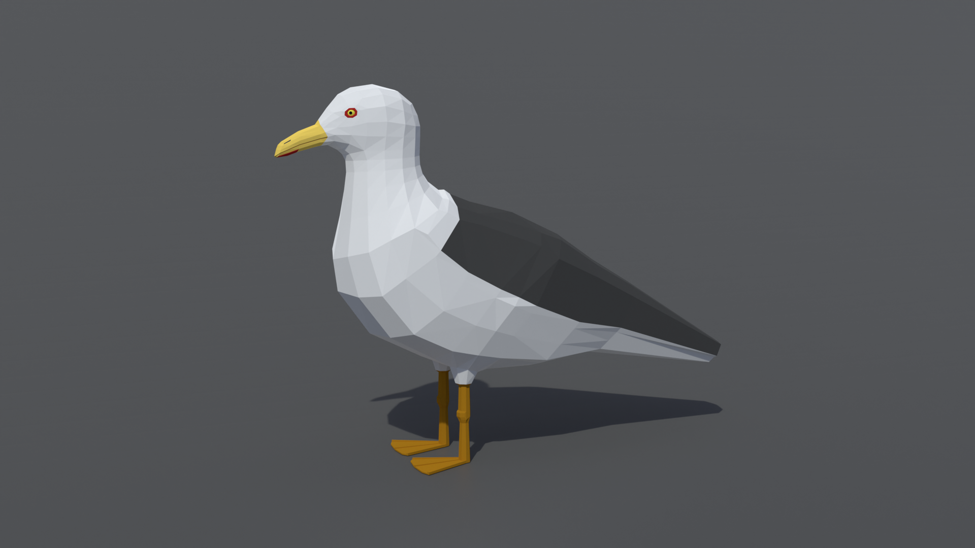 Low Poly Seagull | Birds models | BlenderKit
