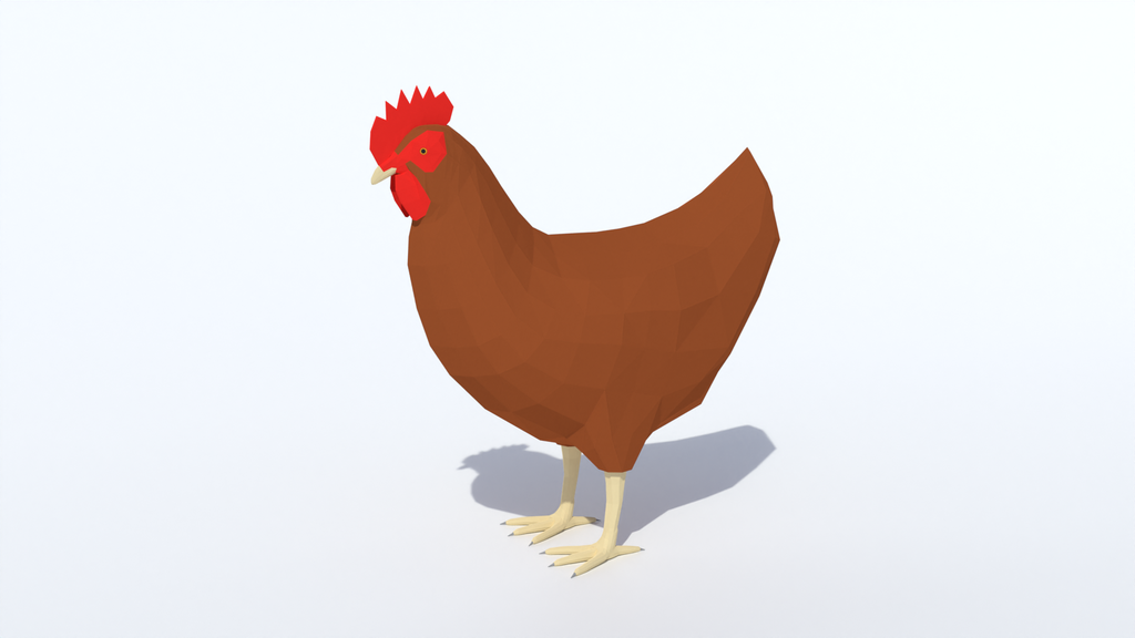 Low Poly Chicken | Birds models | BlenderKit