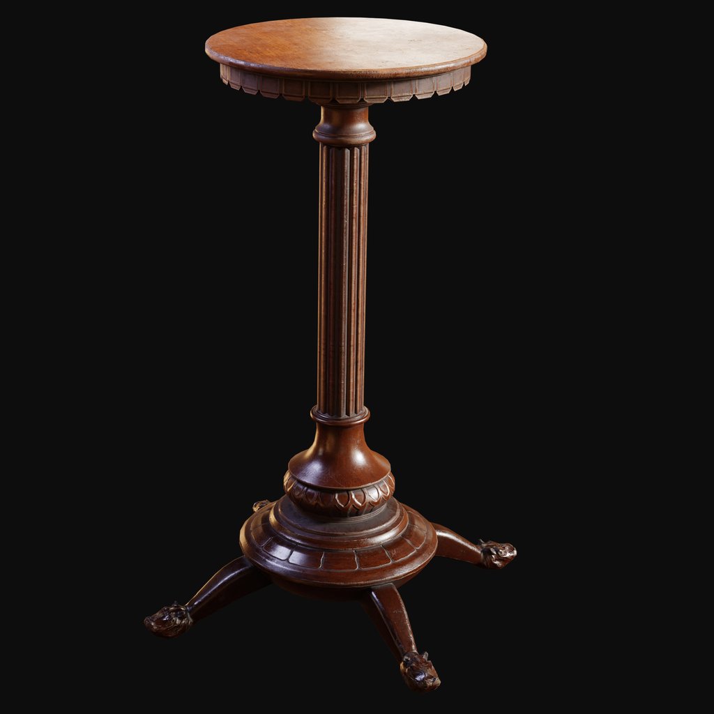 Antique Pedestal Occasion Table Ornate | Tables models | BlenderKit