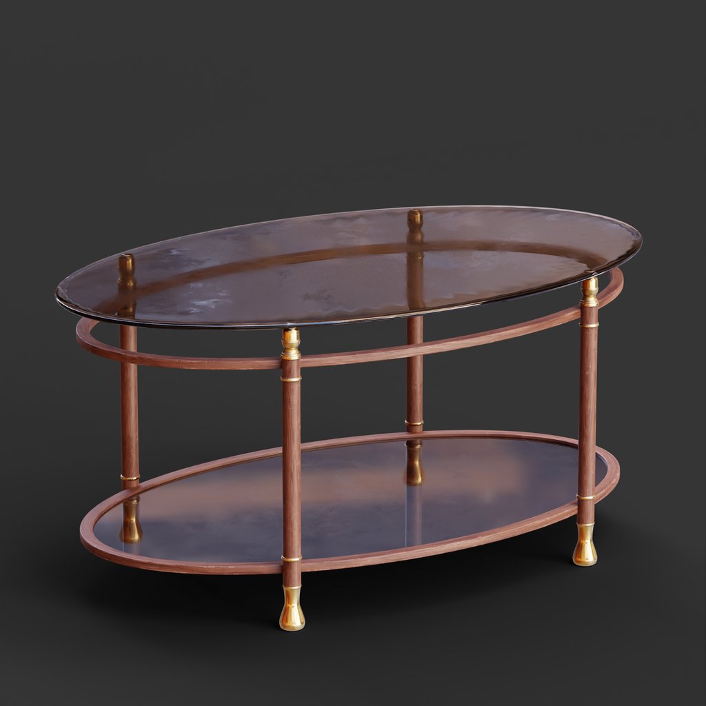 Oval Glass Table | Tables models | BlenderKit