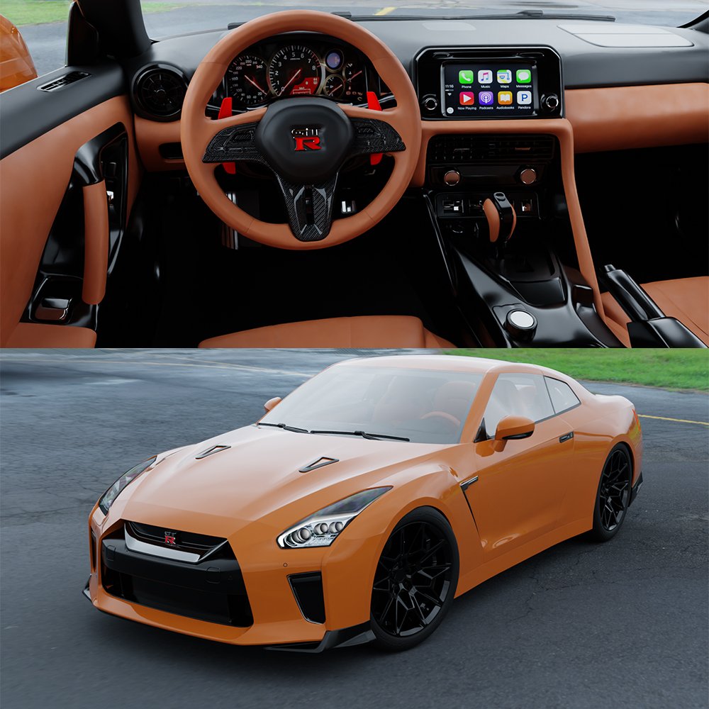 Nissan GTR(Rigged) | Luxury Cars models | BlenderKit