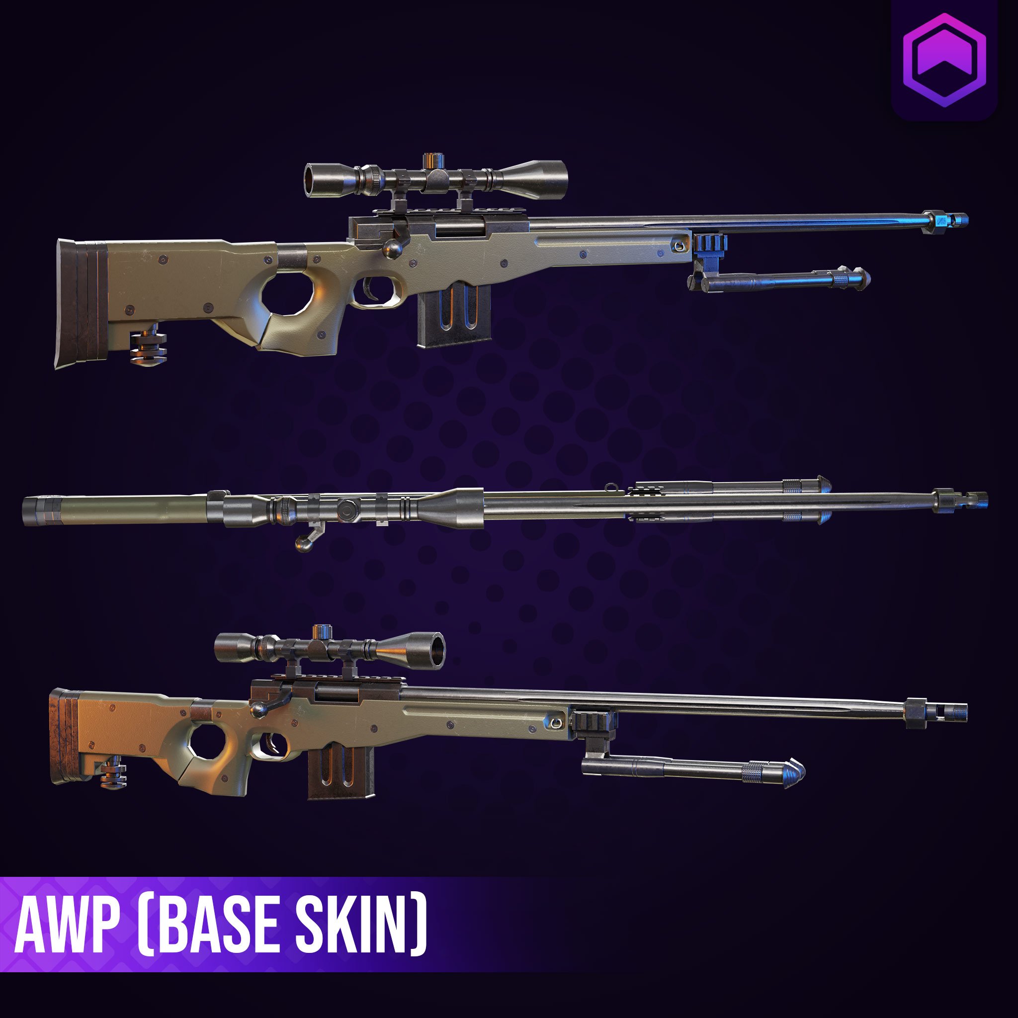AWP Base Skin | Modern Weapons models | BlenderKit