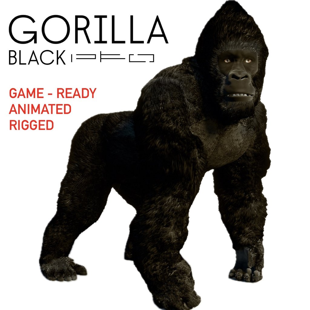 BlenderKit | Download the Black Gorilla model