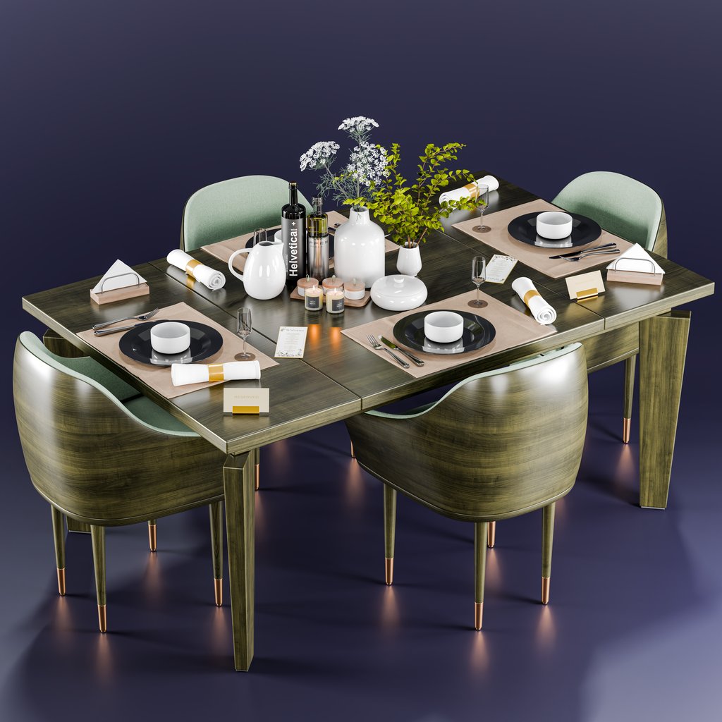 AngledLeg Expandable Table | Tables models | BlenderKit