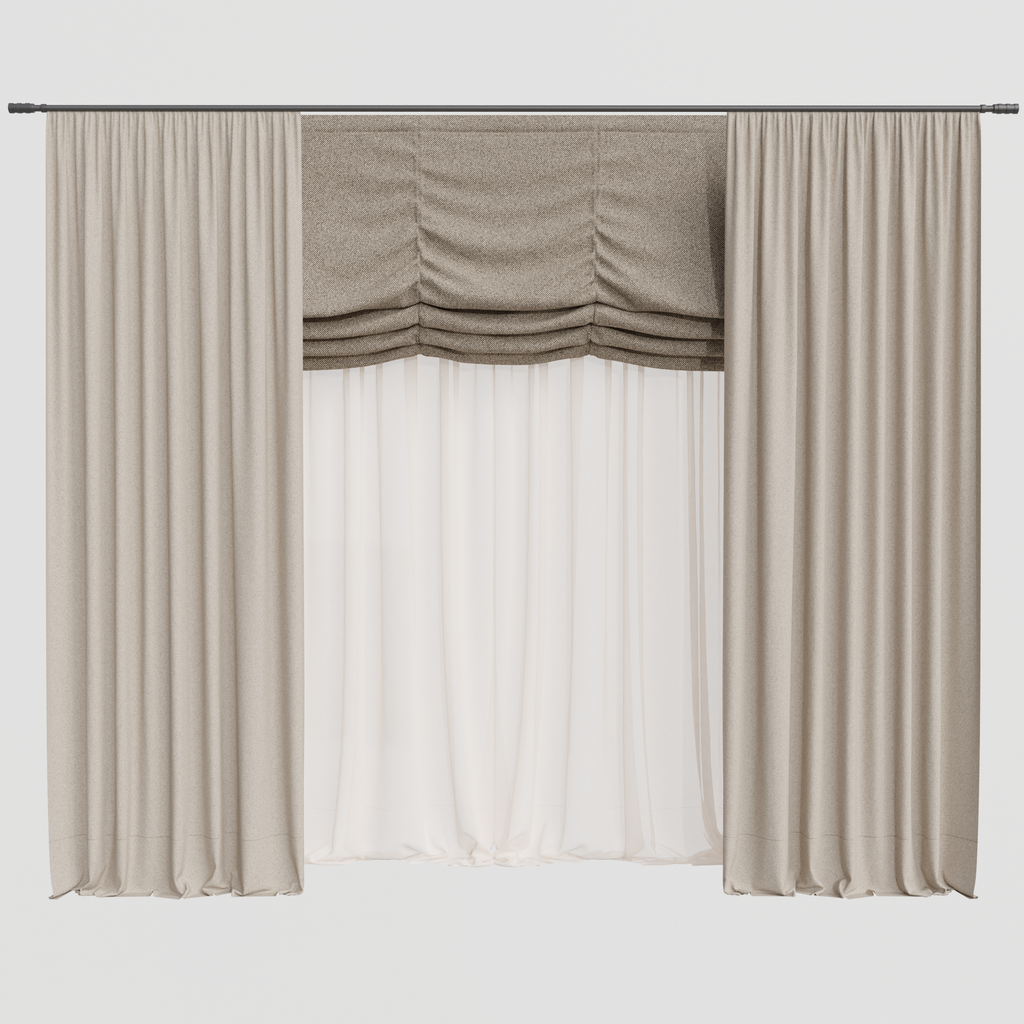 Silk and Cotton Curtain | Curtains models | BlenderKit