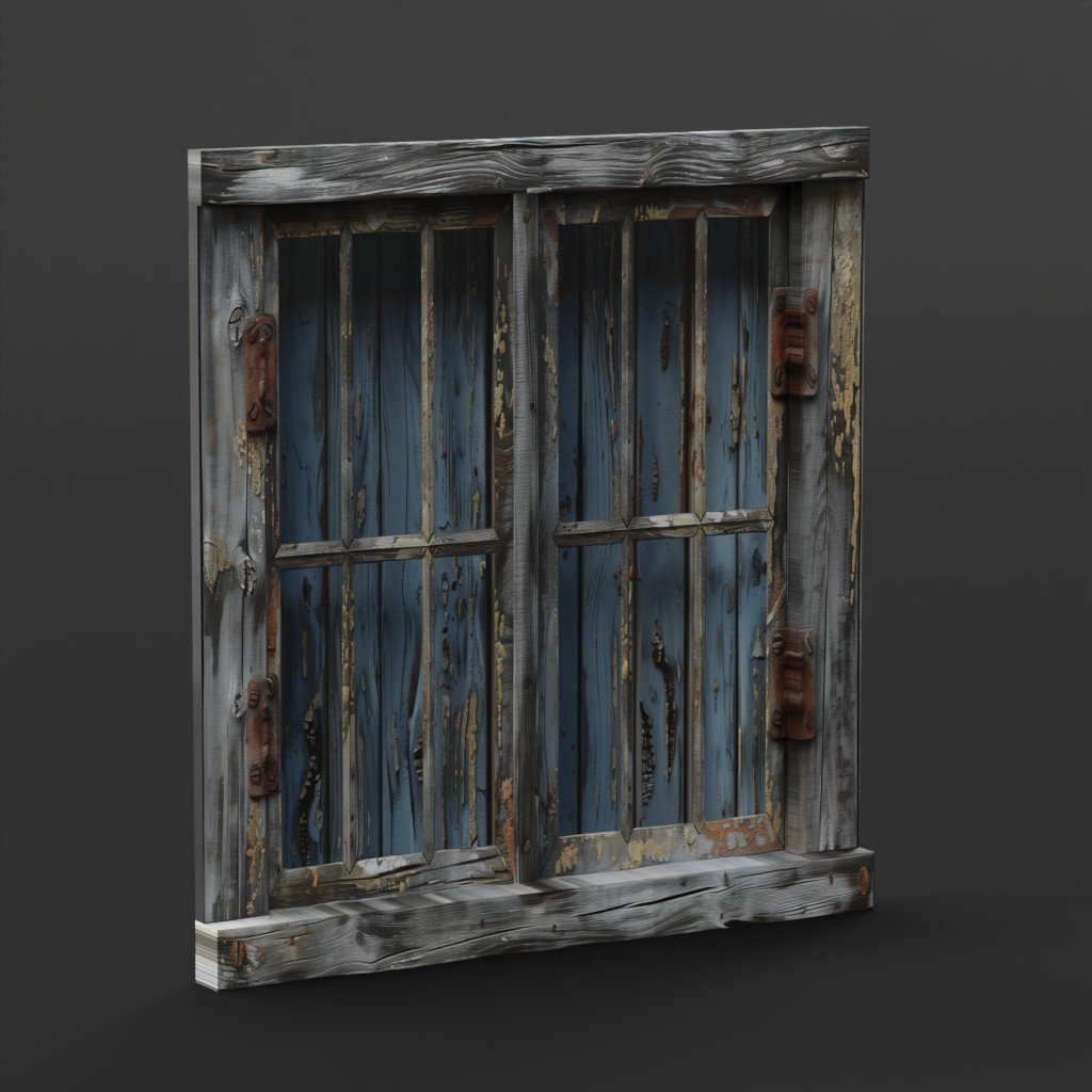 Old window - T - 27 | Windows models | BlenderKit