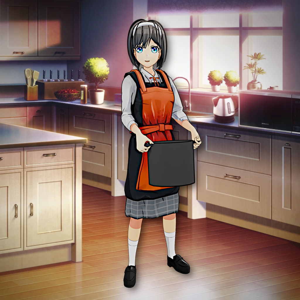 Anime Girl Cook | FREE 3D Humanoids models | BlenderKit