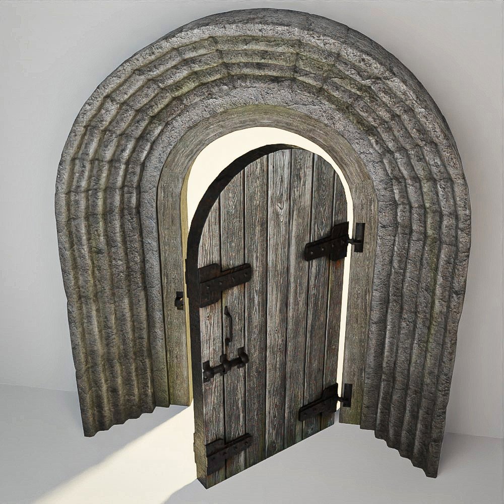 Medieval Norman Door 12 | Doors models | BlenderKit