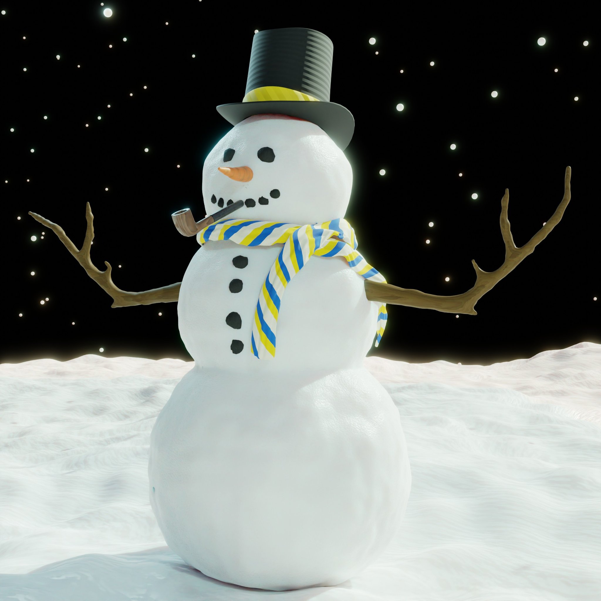 Snowman | 3D Holiday Decoration models | BlenderKit