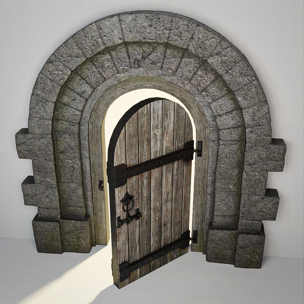 Medieval Norman Door 13 | Doors models | BlenderKit