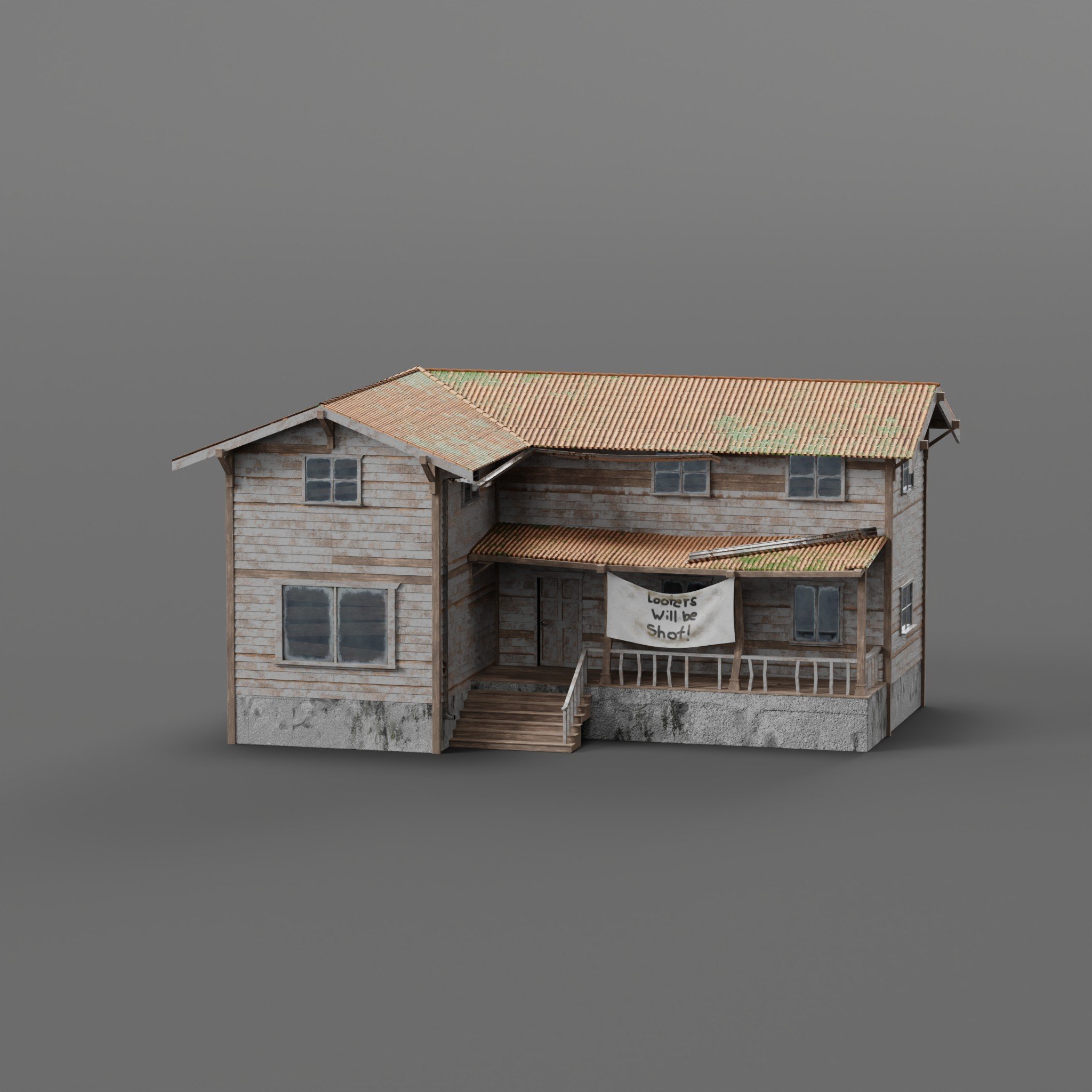 Abandoned house | Buildings models | BlenderKit