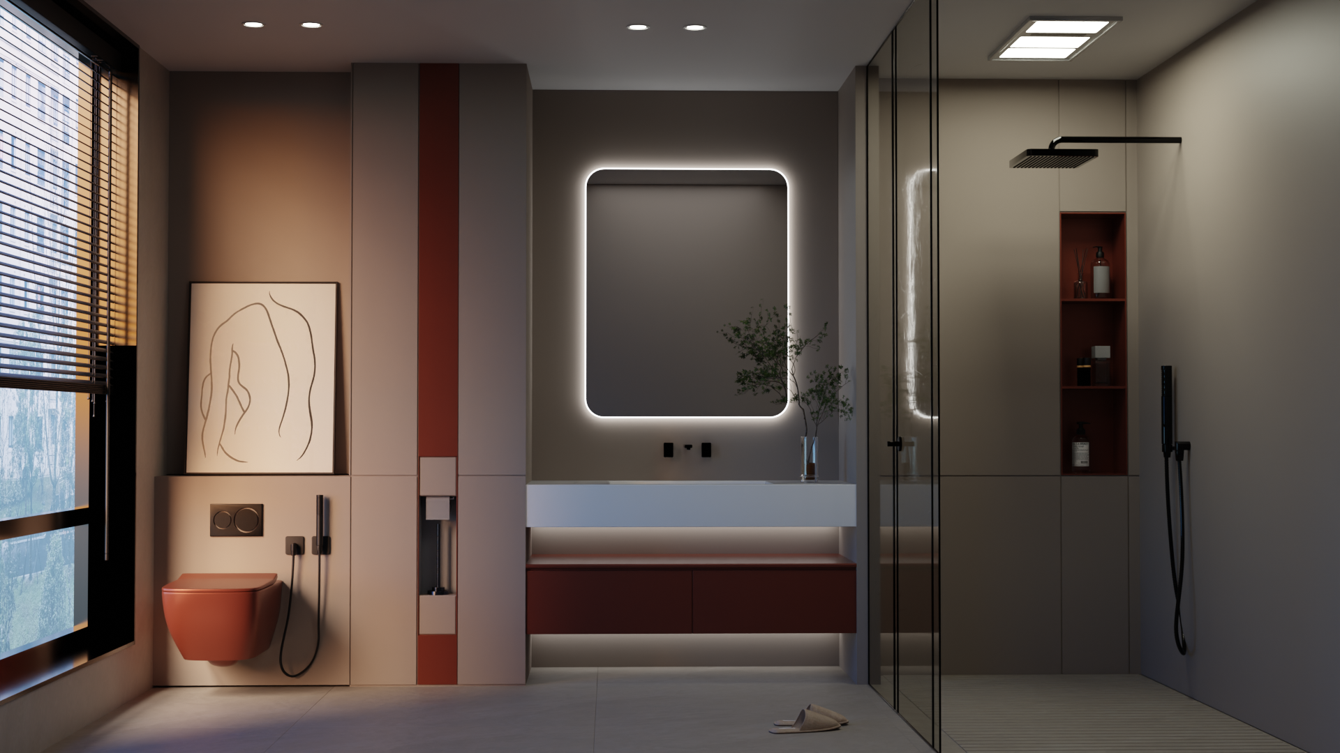 Modern bathroom | Interior scenes | BlenderKit