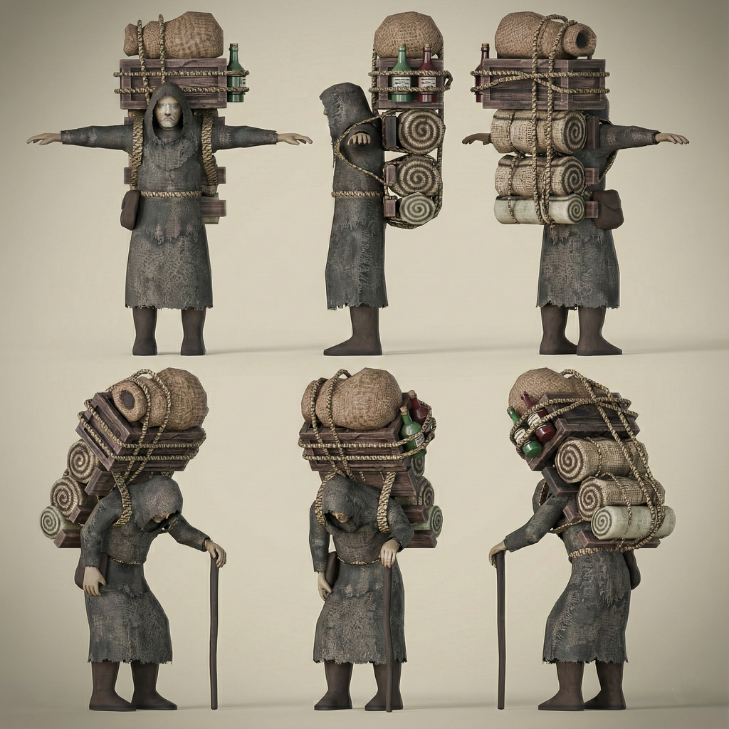 Stylized Low Poly Merchant Character | Men models | BlenderKit