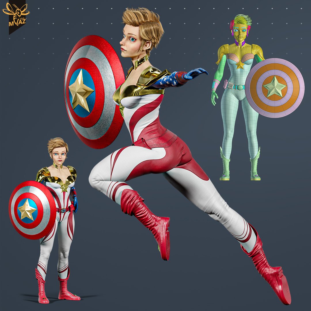 Realstic female captain america | Fantasy Hero / Heroines models ...