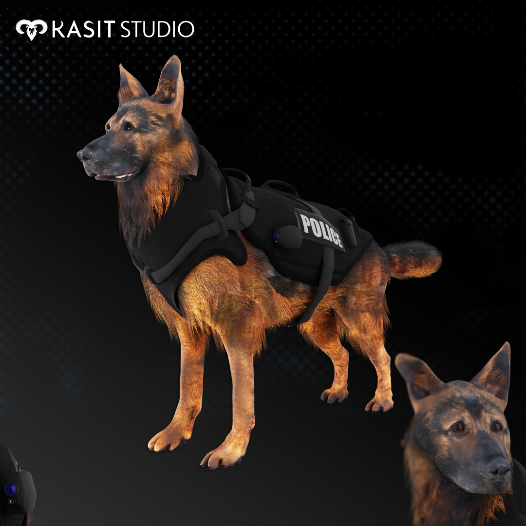 Police Dog ( rigged , animated) | Mammals models | BlenderKit
