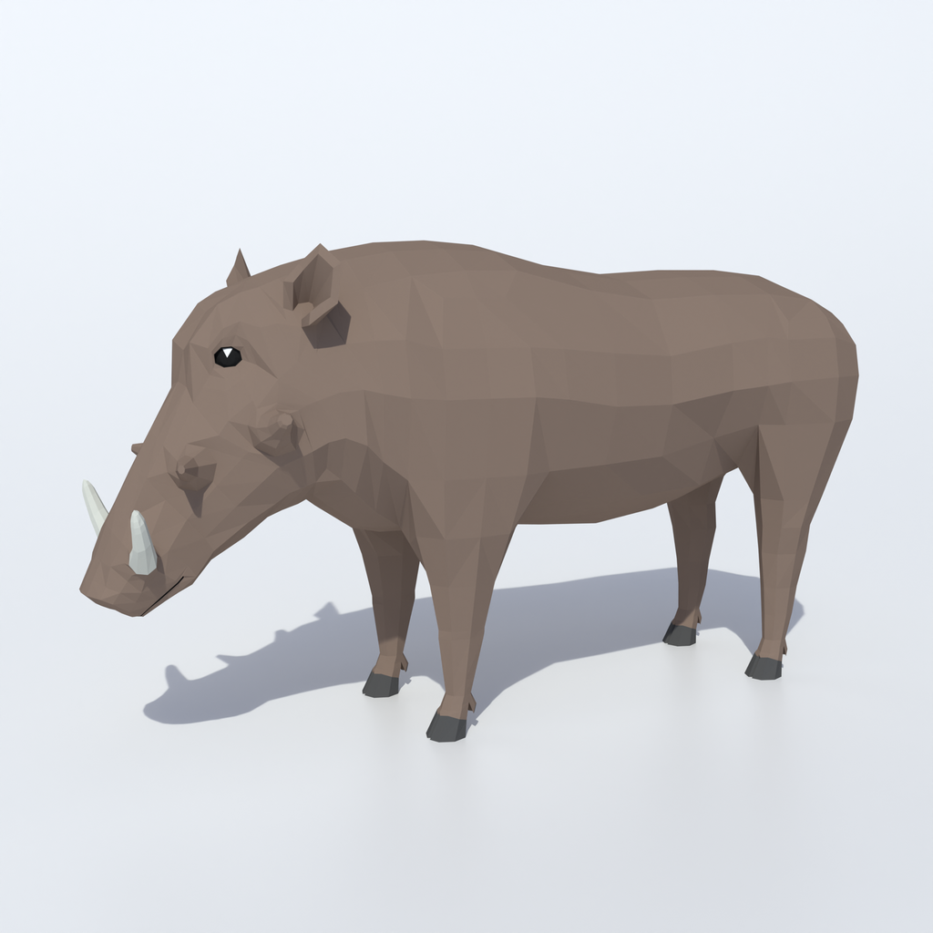 Low Poly Warthog | Mammals models | BlenderKit