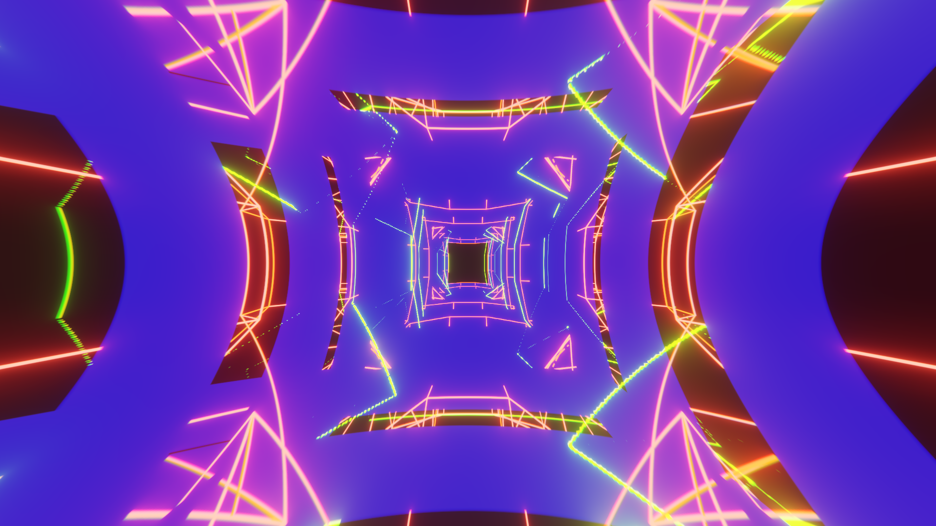 Wireframe abstract tunnel | FREE Abstract scenes | BlenderKit