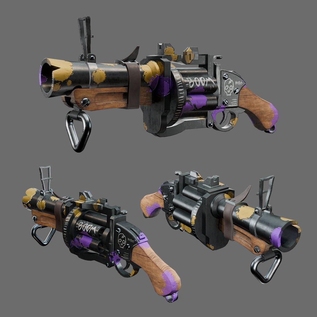 Stylized grenade launcher | FREE Modern Weapons models | BlenderKit
