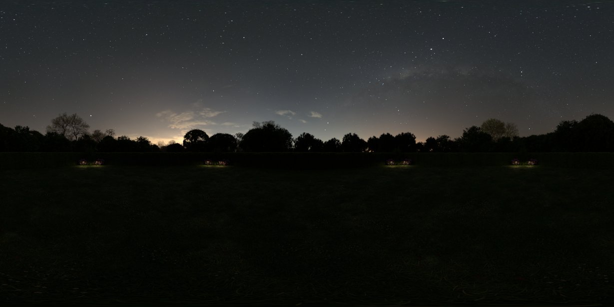 Garden Summer Backdrop Night | FREE Nature HDRis | BlenderKit