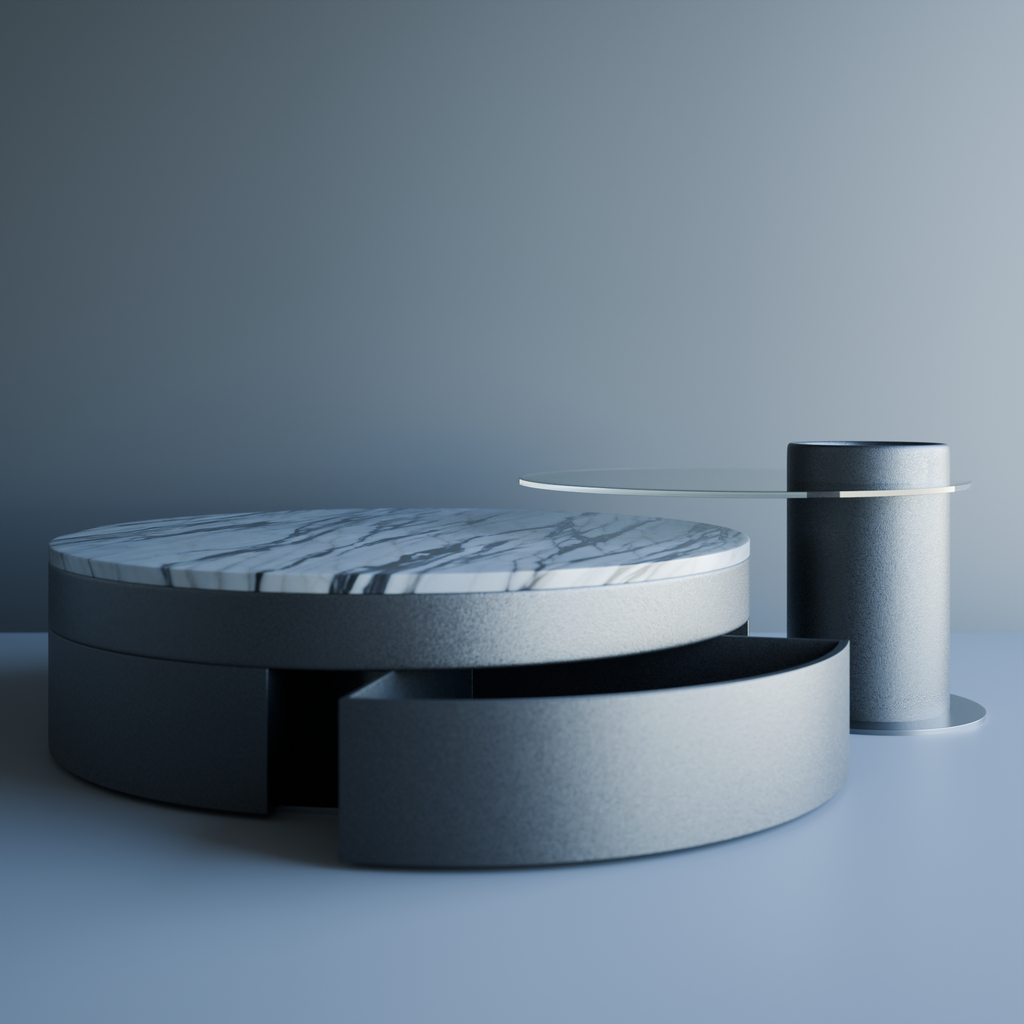 Simple round coffee table #1 | FREE Tables models | BlenderKit