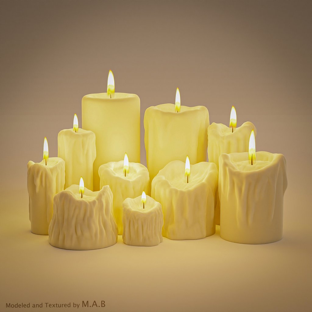Candles pack | Decoration Sets models | BlenderKit