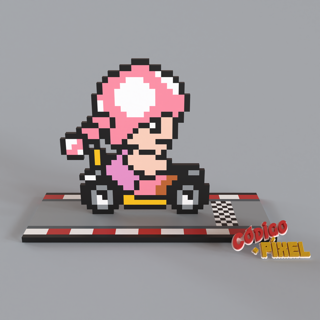 SMK009 - Super Pixel Kart Toadette | 3D Character models | BlenderKit