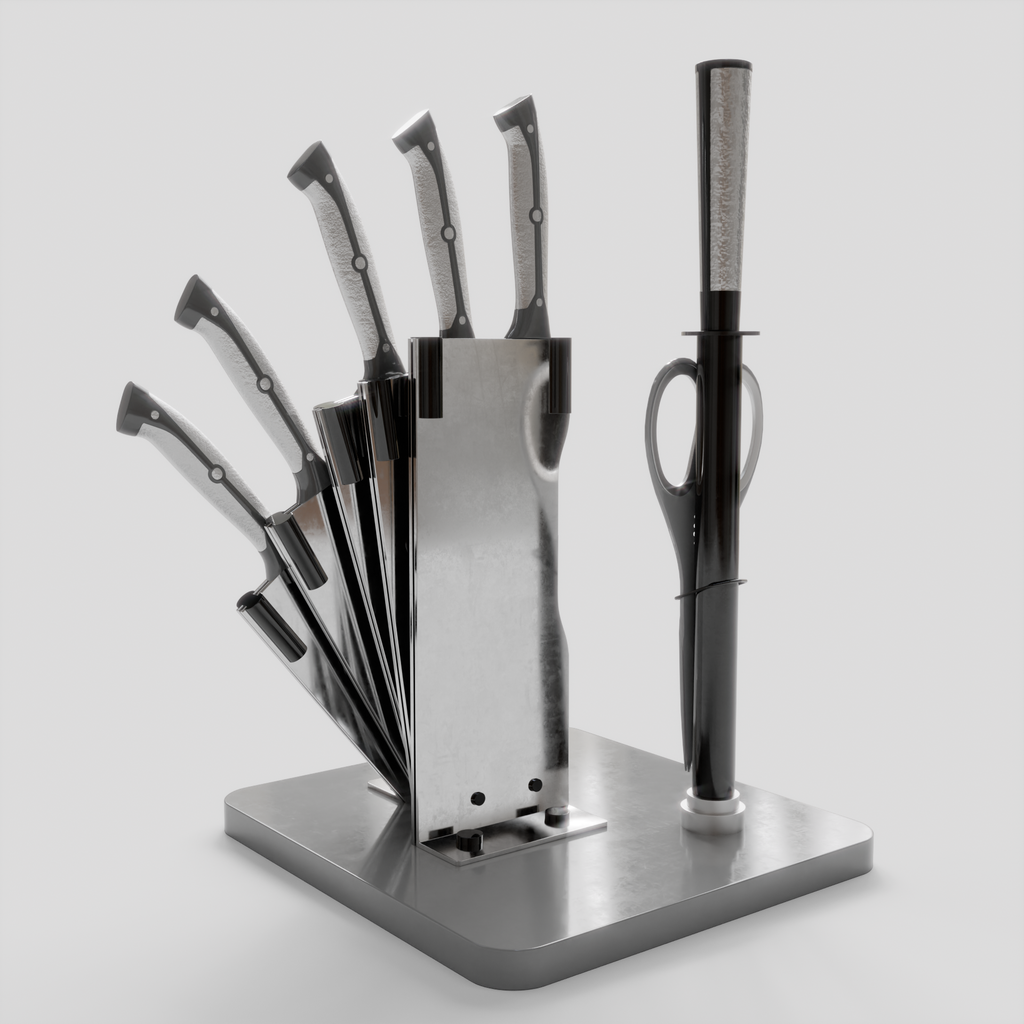 Realistic knives set | FREE Kitchenware models | BlenderKit