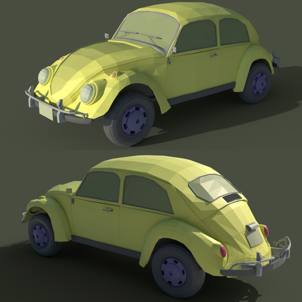 BlenderKit | Download the Low poly Volks wagen model
