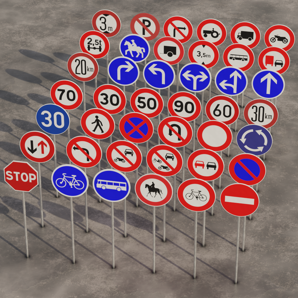 Traffic sign | FREE 3D Sign models | BlenderKit