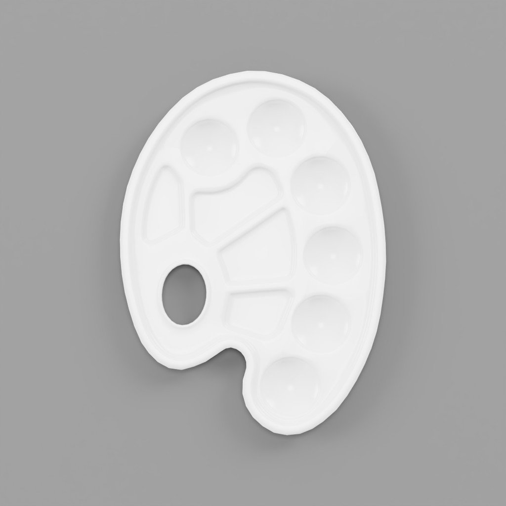 Clean Painting Palette | Miscellaneous models | BlenderKit