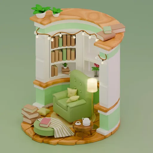 Study Room | Isometric scenes | BlenderKit