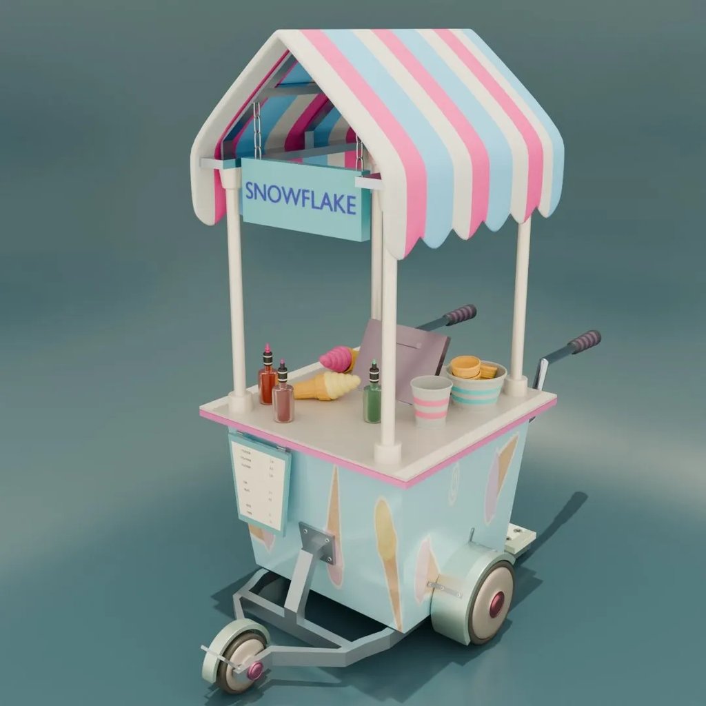 Ice cream cart | Transport models | BlenderKit