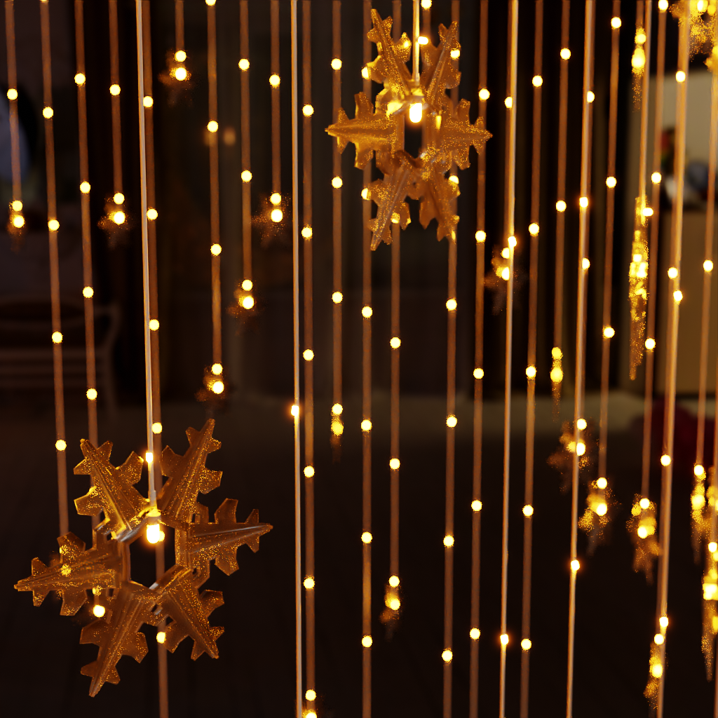 Garland with snowflakes | 3D Holiday Decoration models | BlenderKit