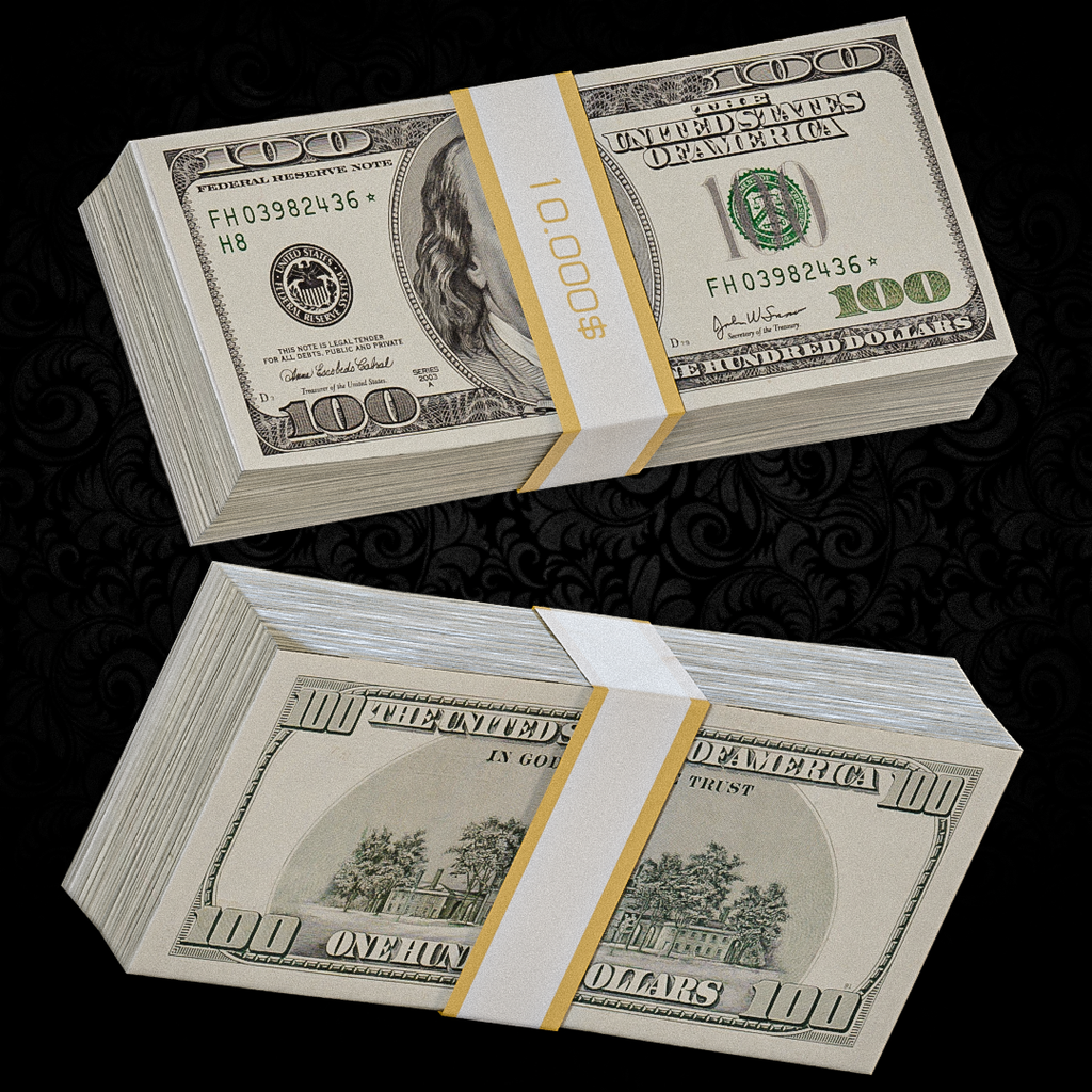 Stack of 100 Dollar Bills | FREE Interior Decorations models | BlenderKit